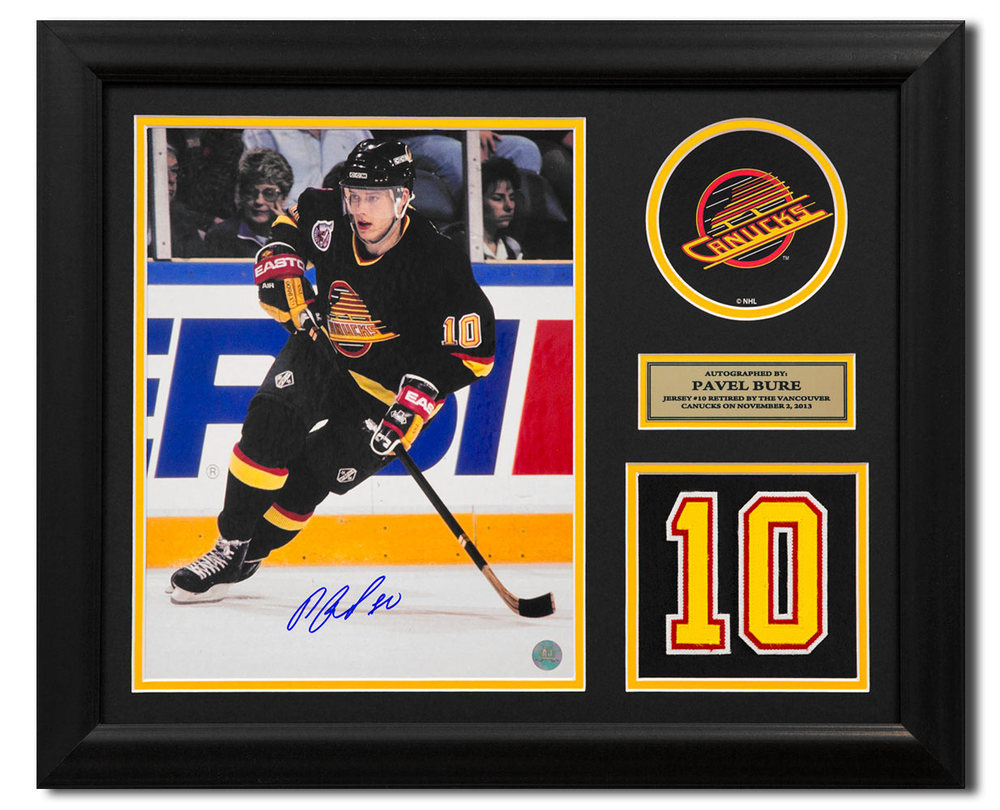 Pavel Bure Vancouver Canucks Signed Retired Jersey Number 23x19 Frame ...