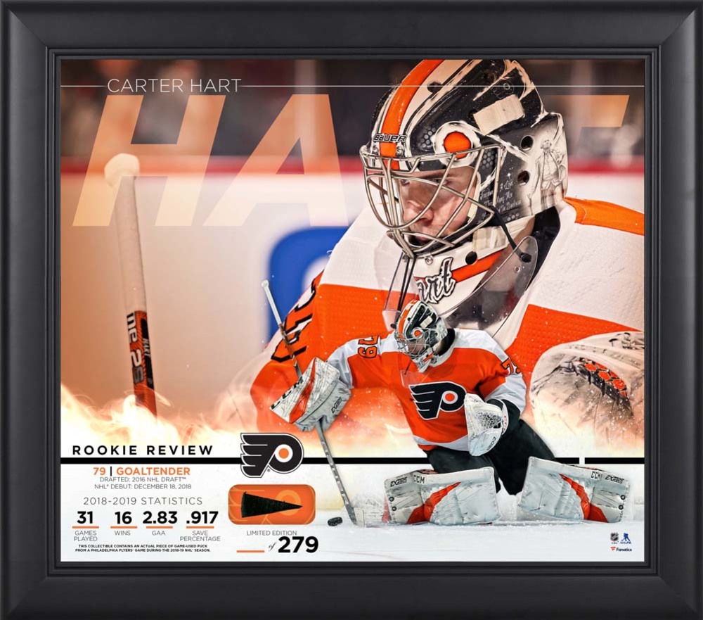 Carter Hart Philadelphia Flyers Framed 15" x 17" Rookie Review Collage ...