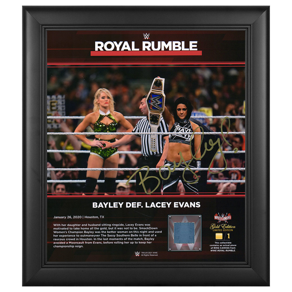 Bayley SIGNED Royal Rumble 2020 WrestleMania Gold Edition Plaque (#1 of ...