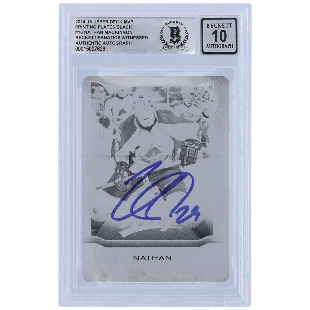 Nathan MacKinnon Colorado Avalanche Autographed 2014-15 Upper Deck MVP ...