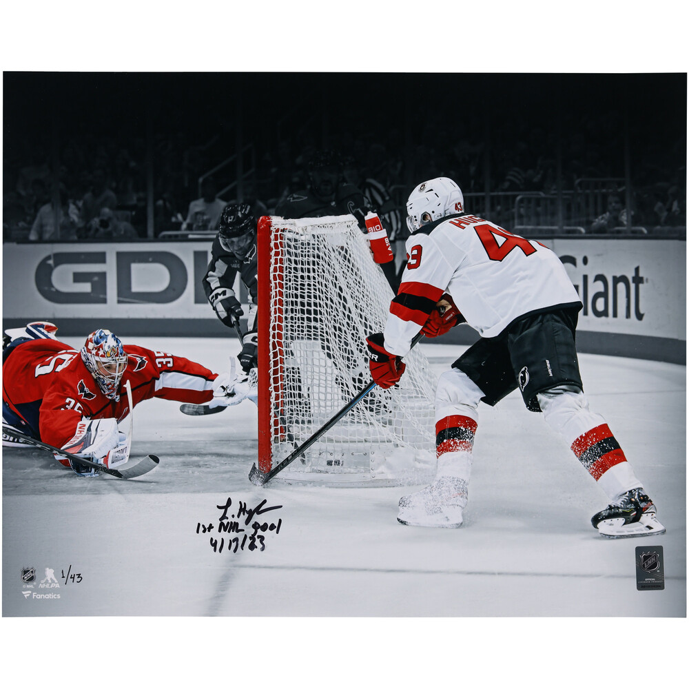 Luke Hughes New Jersey Devils Autographed 16" x 20" First NHL Goal ...
