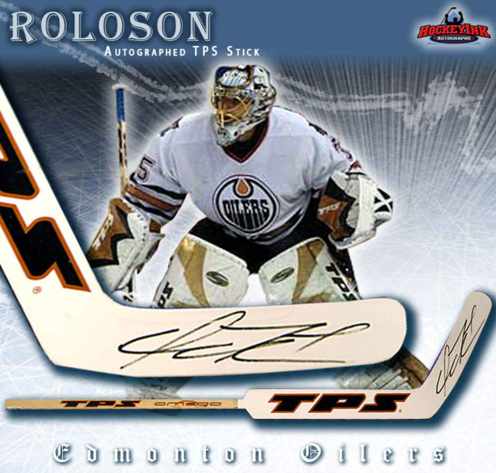 DWAYNE ROLOSON Signed TPS Goalie Stick - Edmonton Oilers - NHL Auctions