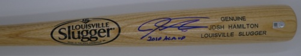 Josh Hamilton Autographed "2010 AL MVP" Louisville Slugger Bat | MLB ...