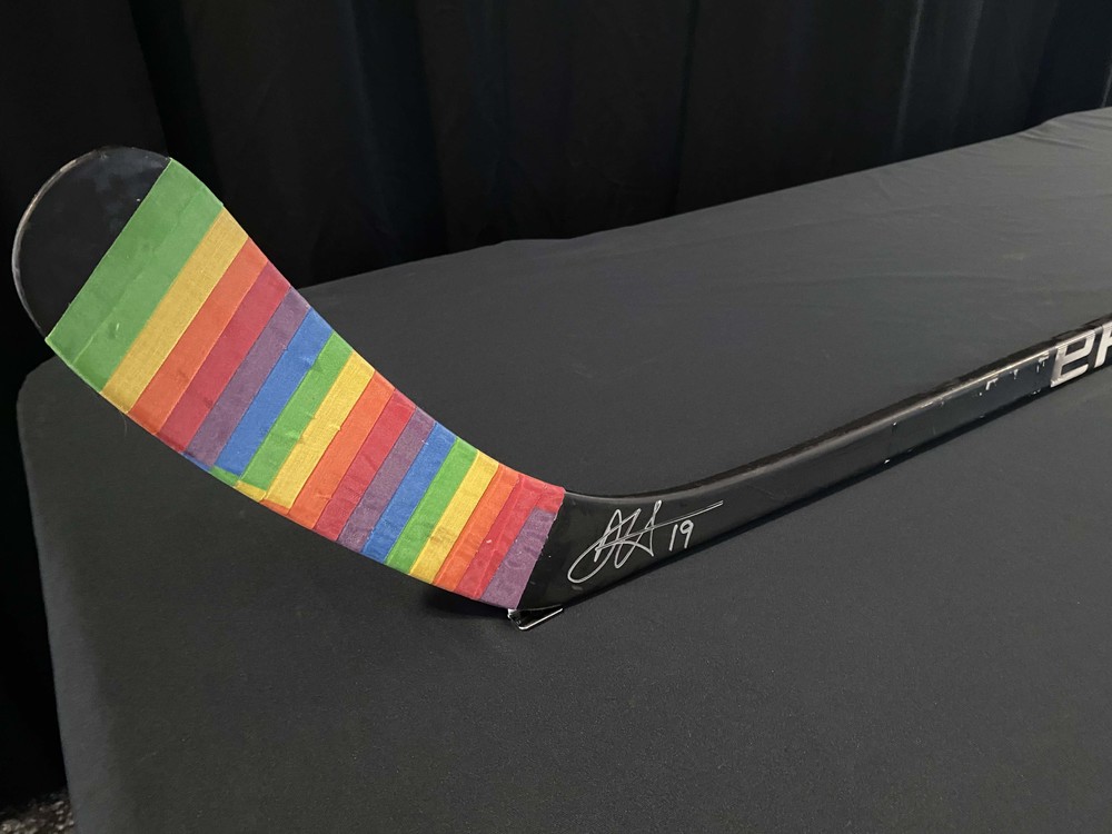 Dougie Hamilton #19 autographed, warm-up used, Pride Taped stick - NHL ...
