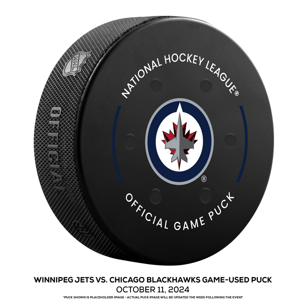 Winnipeg Jets Game-Used Puck vs. Chicago Blackhawks on October 11, 2024 ...