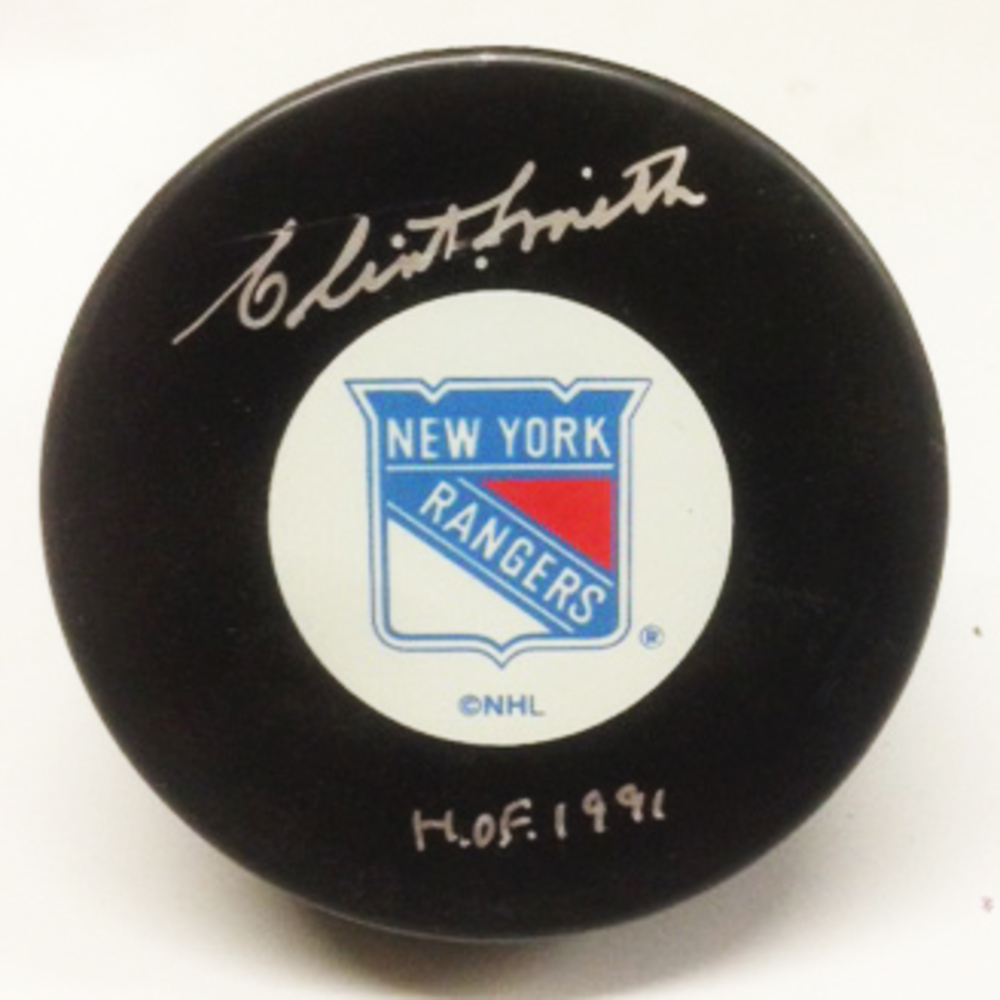 CLINT SMITH Signed New York Rangers Puck *Signature is Smudged - NHL ...