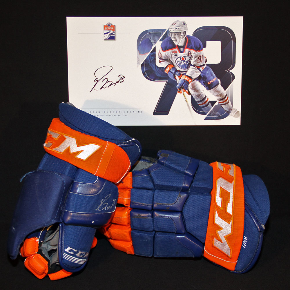 Ryan Nugent Hopkins #93 - Autographed 2016-17 Edmonton Oilers Game-Worn ...