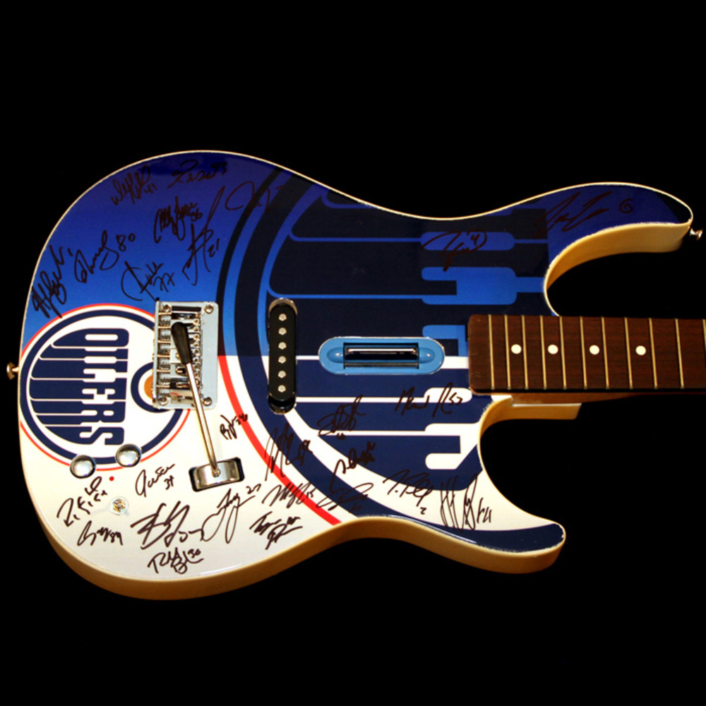2013-14 Edmonton Oilers Team Signed Custom Made PS2 Guitar Hero Full ...