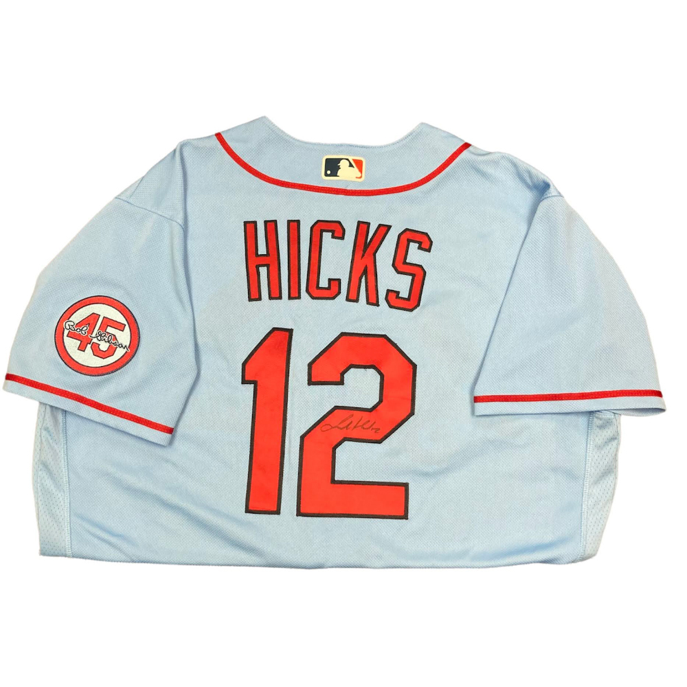 Jordan Hicks Autographed Team Issued Road Alternate Jersey (Size 46 ...