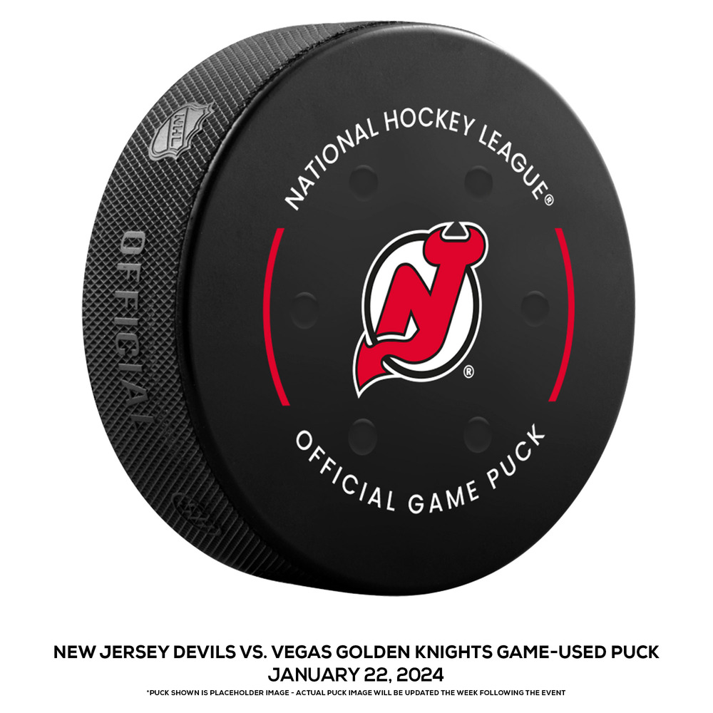New Jersey Devils Game-Used Puck vs. Vegas Golden Knights on January 22 ...