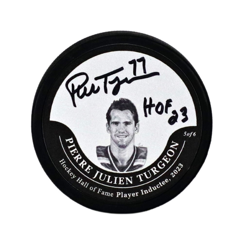 Pierre Turgeon Autographed Legends Line Honoured Member Puck - Limited ...