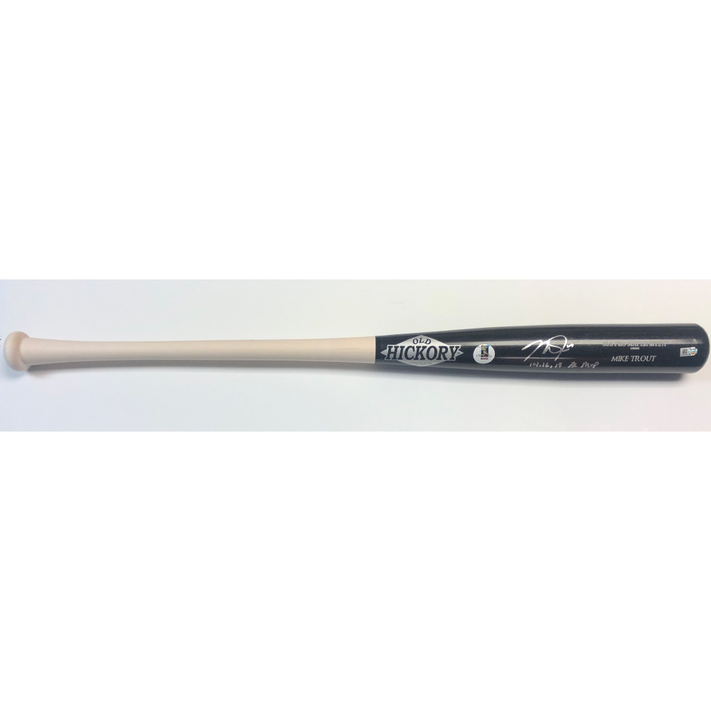 Mike Trout "14,16,19 AL MVP" Autographed Game Model Old Hickory Bat ...