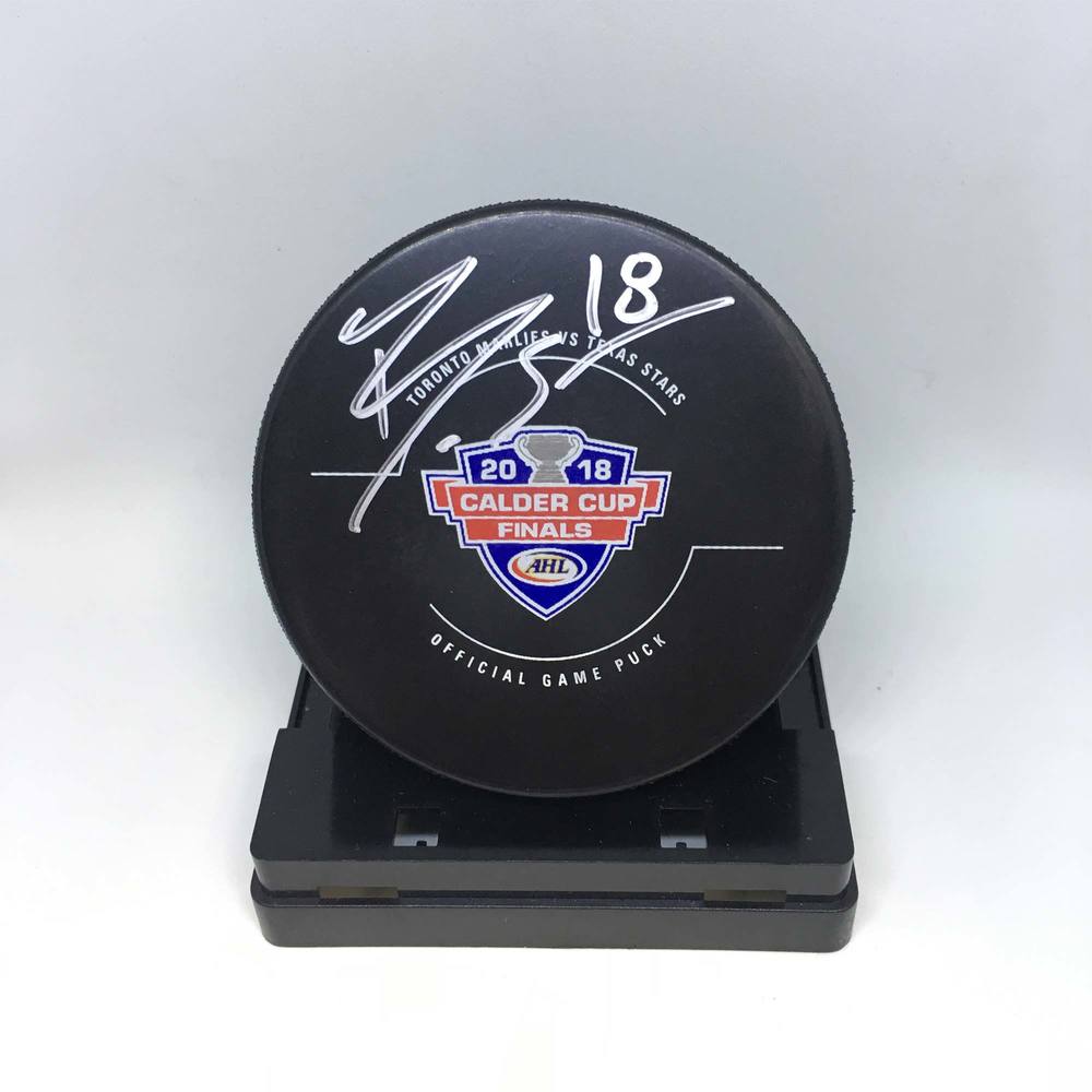 AHL Authentic - 2018 Calder Cup Finals Puck Signed by #18 Ben Smith
