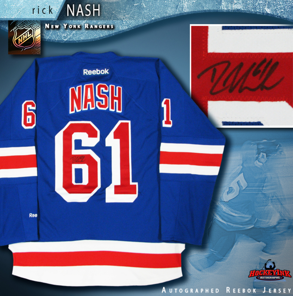 RICK NASH Signed New York Rangers Blue Reebok Jersey - NHL Auctions