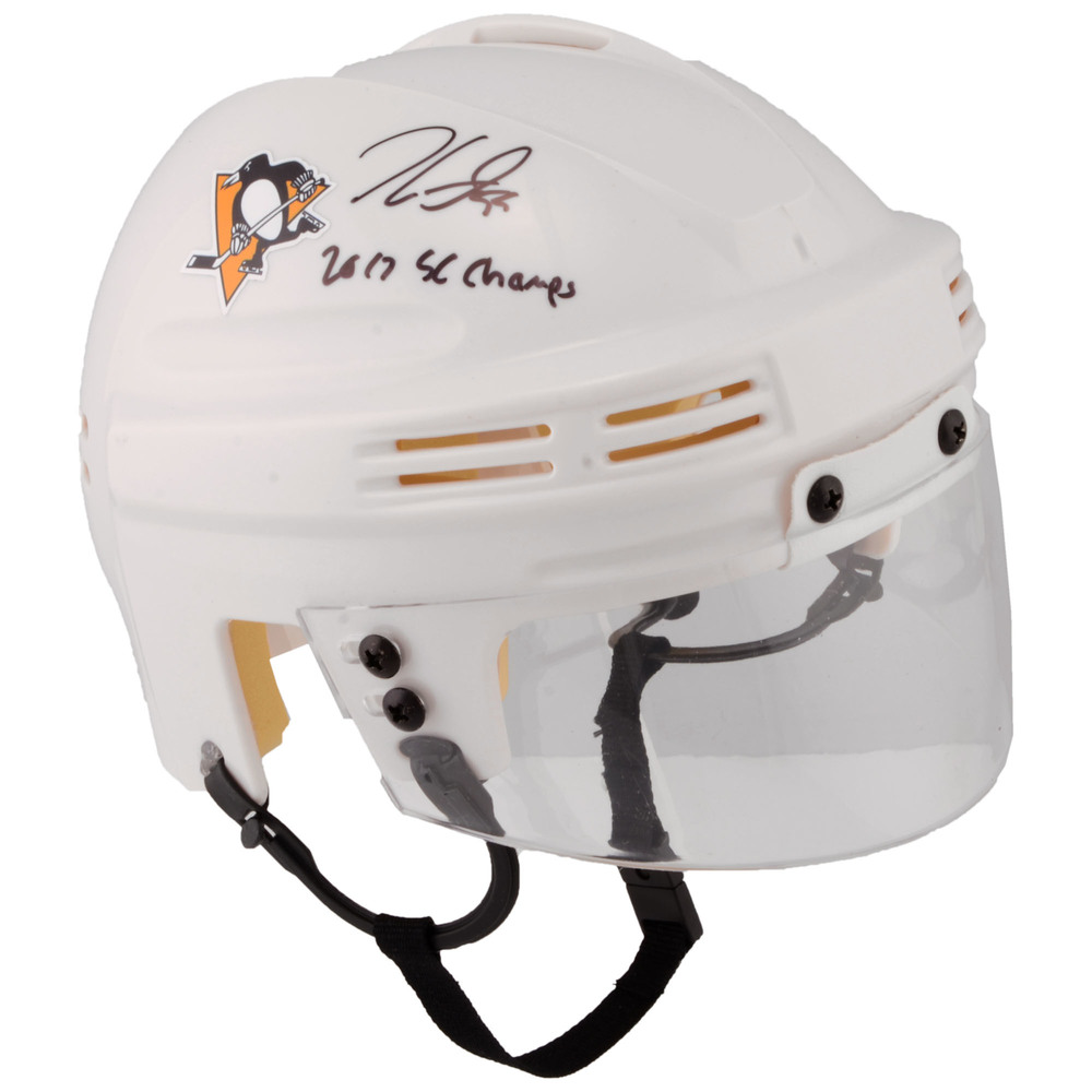 Jake Guentzel Pittsburgh Penguins Autographed White Mini Helmet with ...
