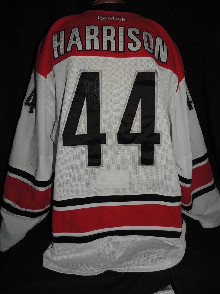 Carolina Hurricanes Authentic Game Worn, Autographed Jay Harrison #44 ...