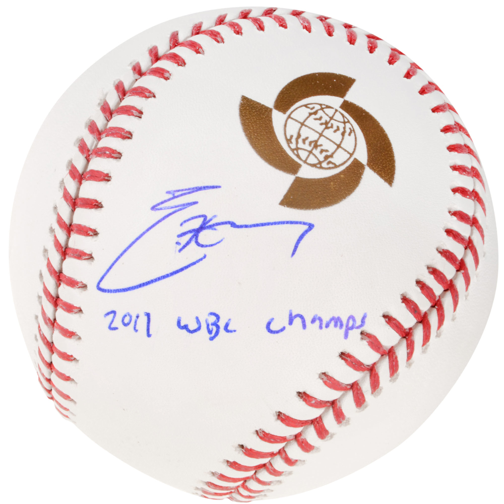 Eric Hosmer Team USA Autographed 2017 World Baseball Classic Logo Baseball with 2017 WBC Champs ...