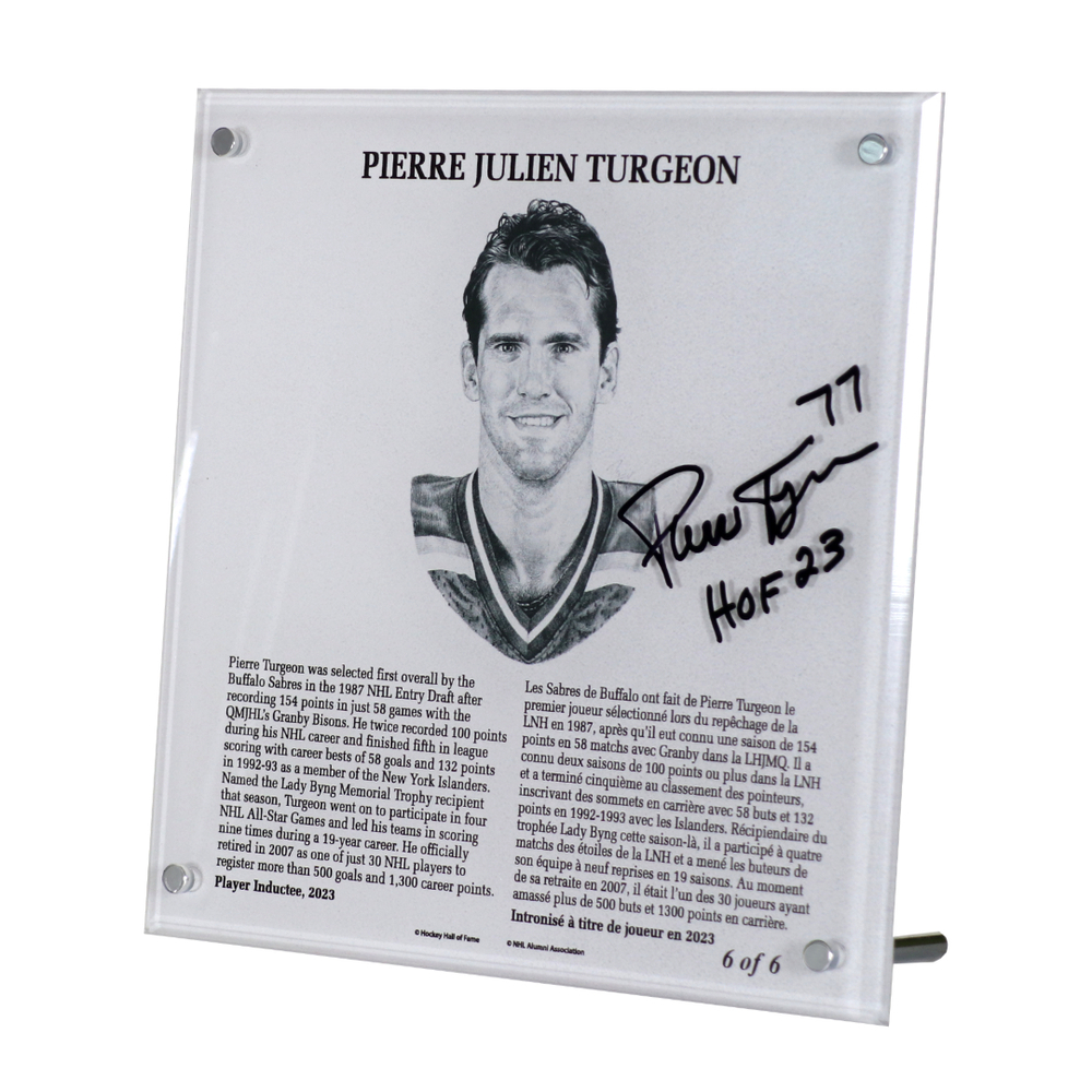 Pierre Turgeon Autographed Legends Line Honoured Member Plaque ...