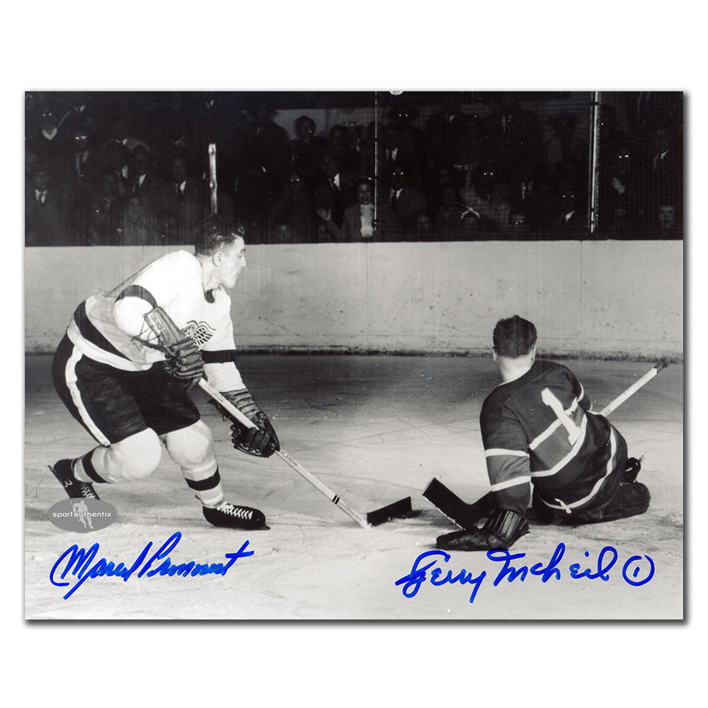 Marcel Pronovost vs Gerry McNeil Dual Autographed 8x10 Photo - NHL Auctions
