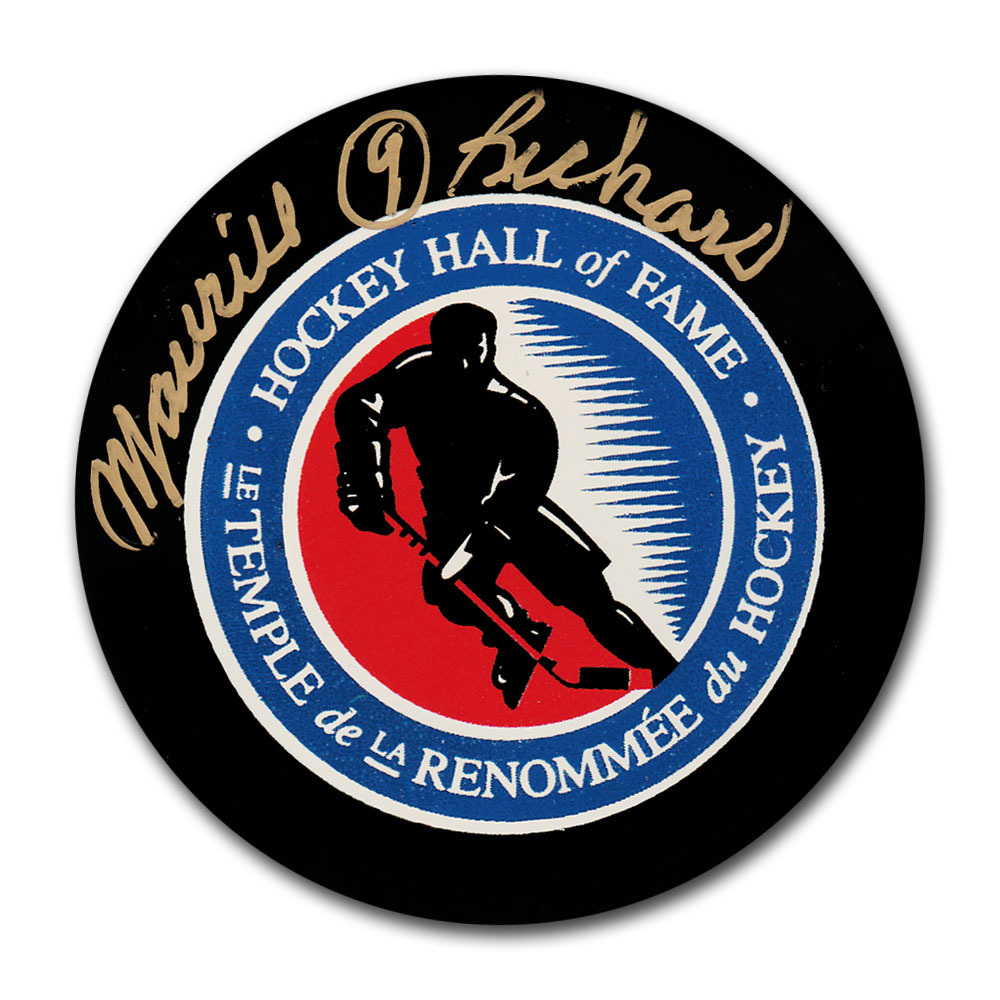 Maurice THE ROCKET Richard Autographed Hockey Hall of Fame Puck - NHL ...