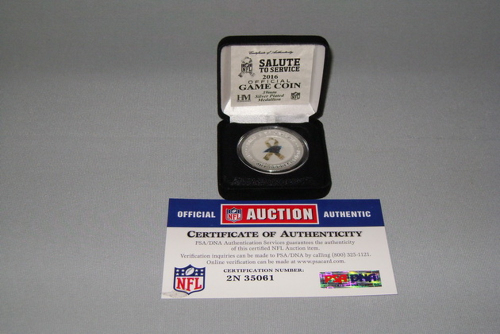 NFL Auction | PANTHERS - STS GAME USED FLIP COIN W/ STS RIBBON LOGO VS ...