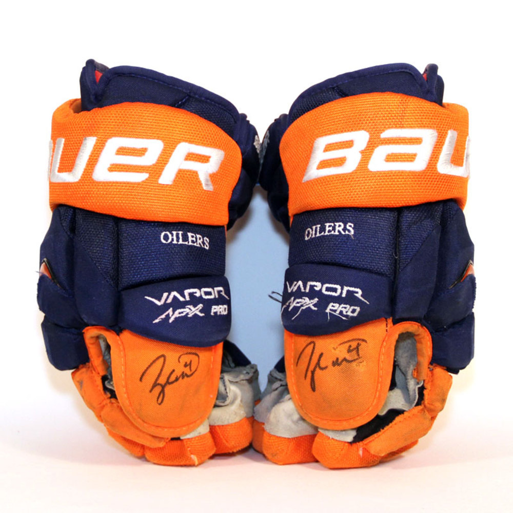 Taylor Hall #4 - Autographed 2013-14 Edmonton Oilers Game Worn Royal ...