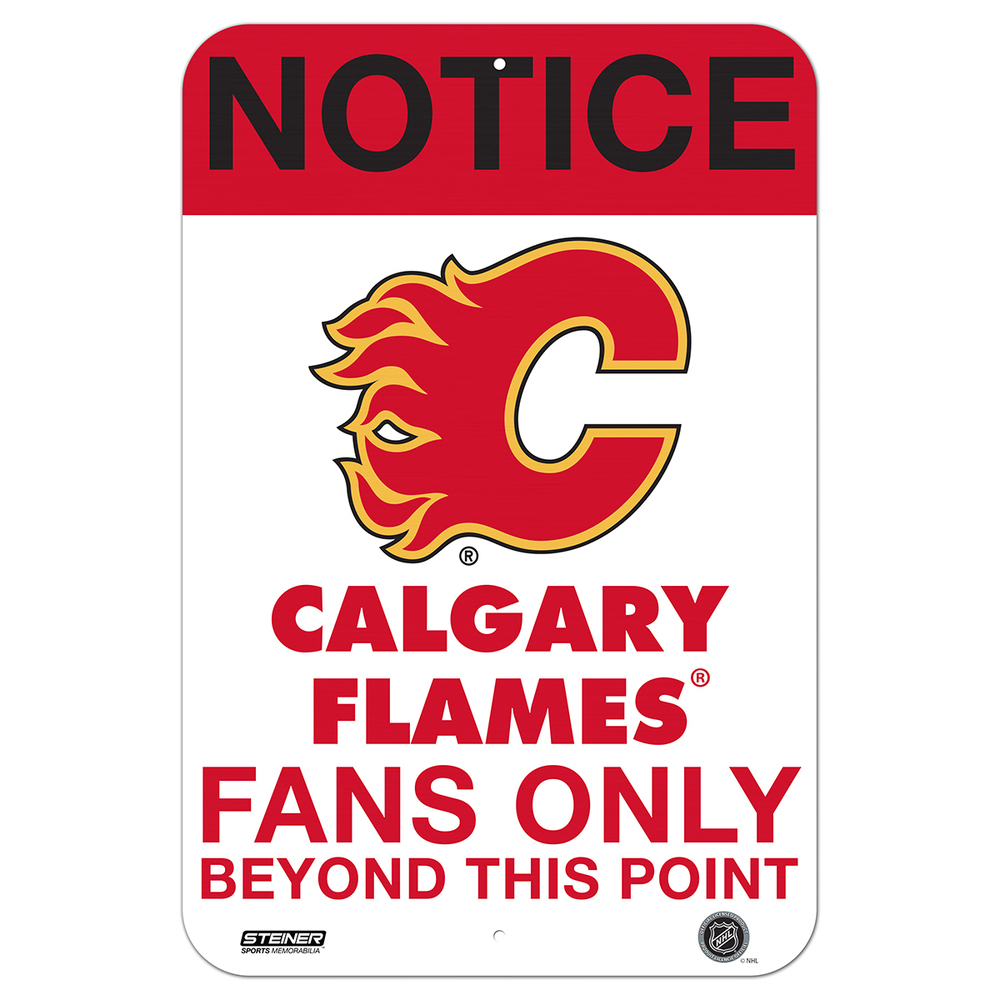 Calgary Flames Fans Only 8x12 Aluminum Sign - NHL Auctions