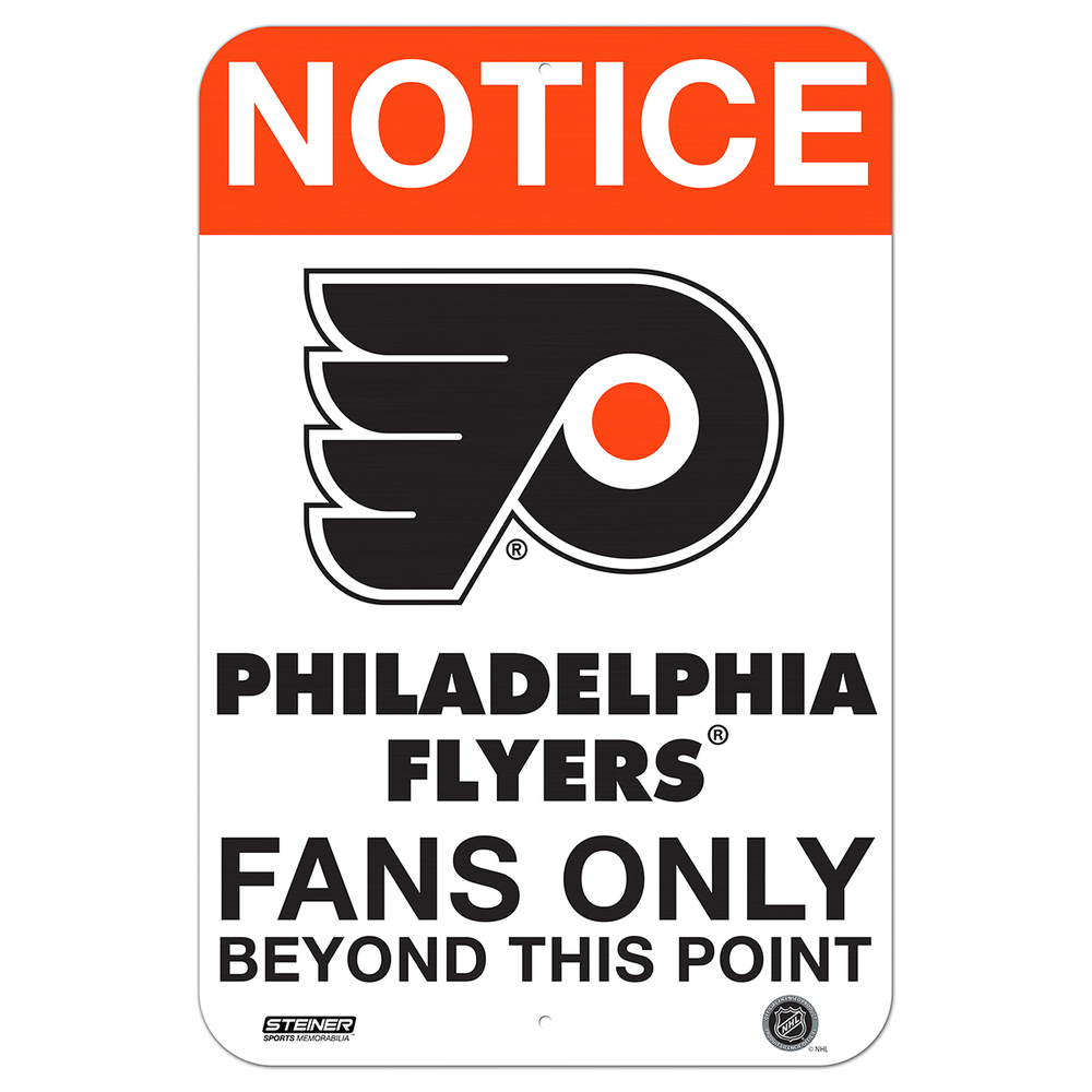 Philadelphia Flyers Fans Only 8x12 Aluminum Sign - NHL Auctions