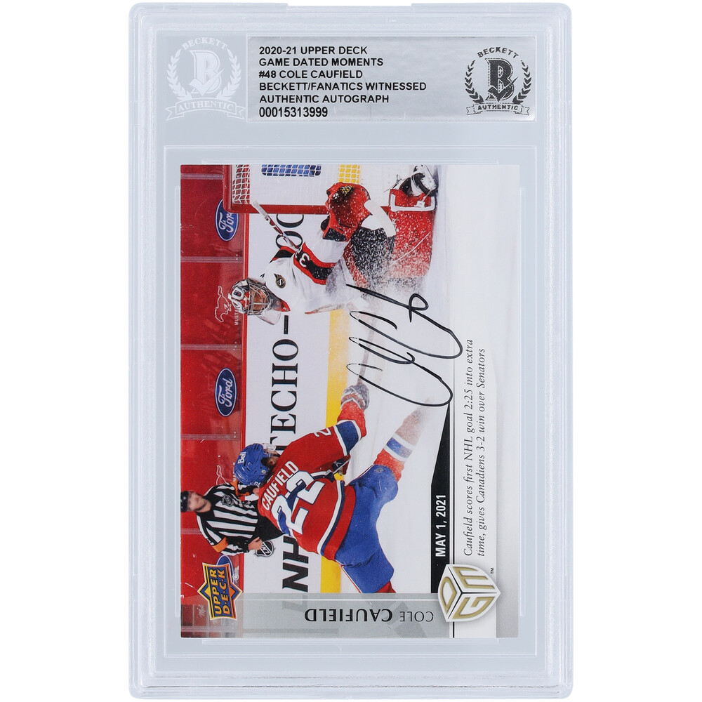 Cole Caufield Montreal Canadiens Autographed 2020-21 Upper Deck Game ...