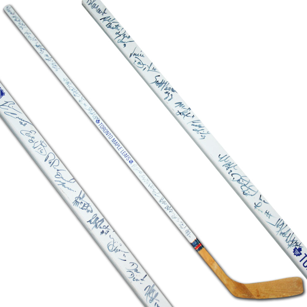 1989-90 Toronto Maple Leafs Team-Signed Stick - 21 Signatures - NHL ...