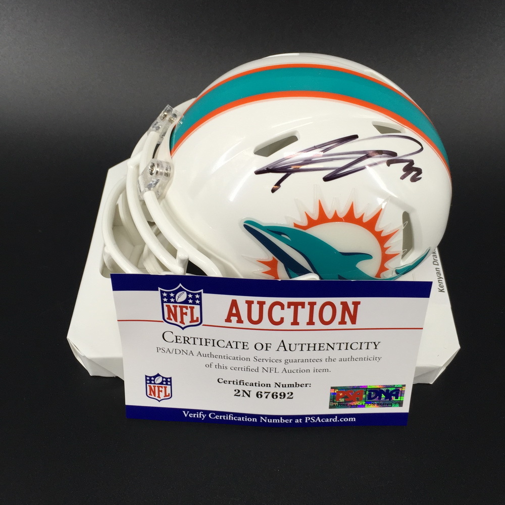 Dolphins - Kenyan Drake Signed Mini Helmet | The official auction site ...