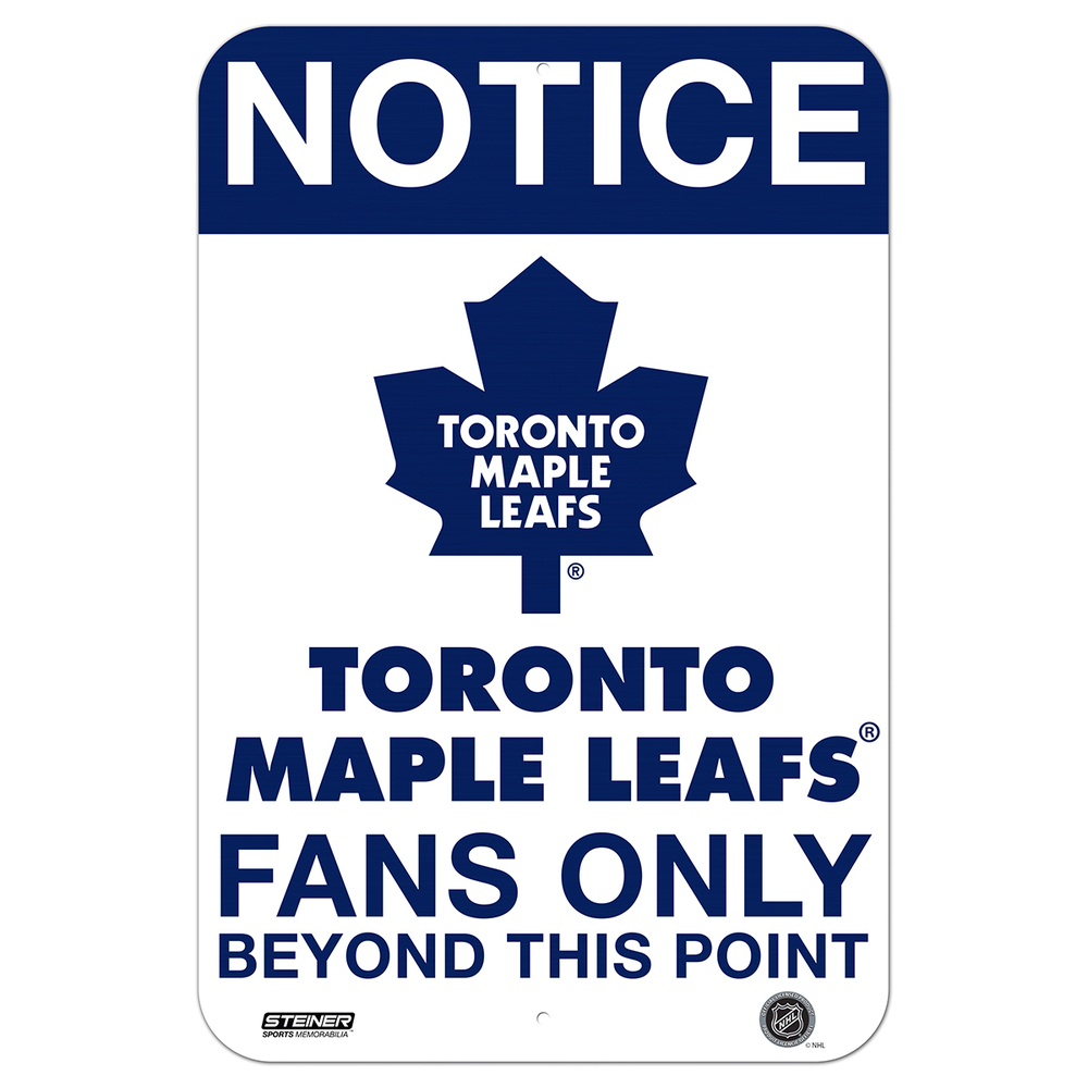Toronto Maple Leafs Fans Only 8x12 Aluminum Sign - NHL Auctions