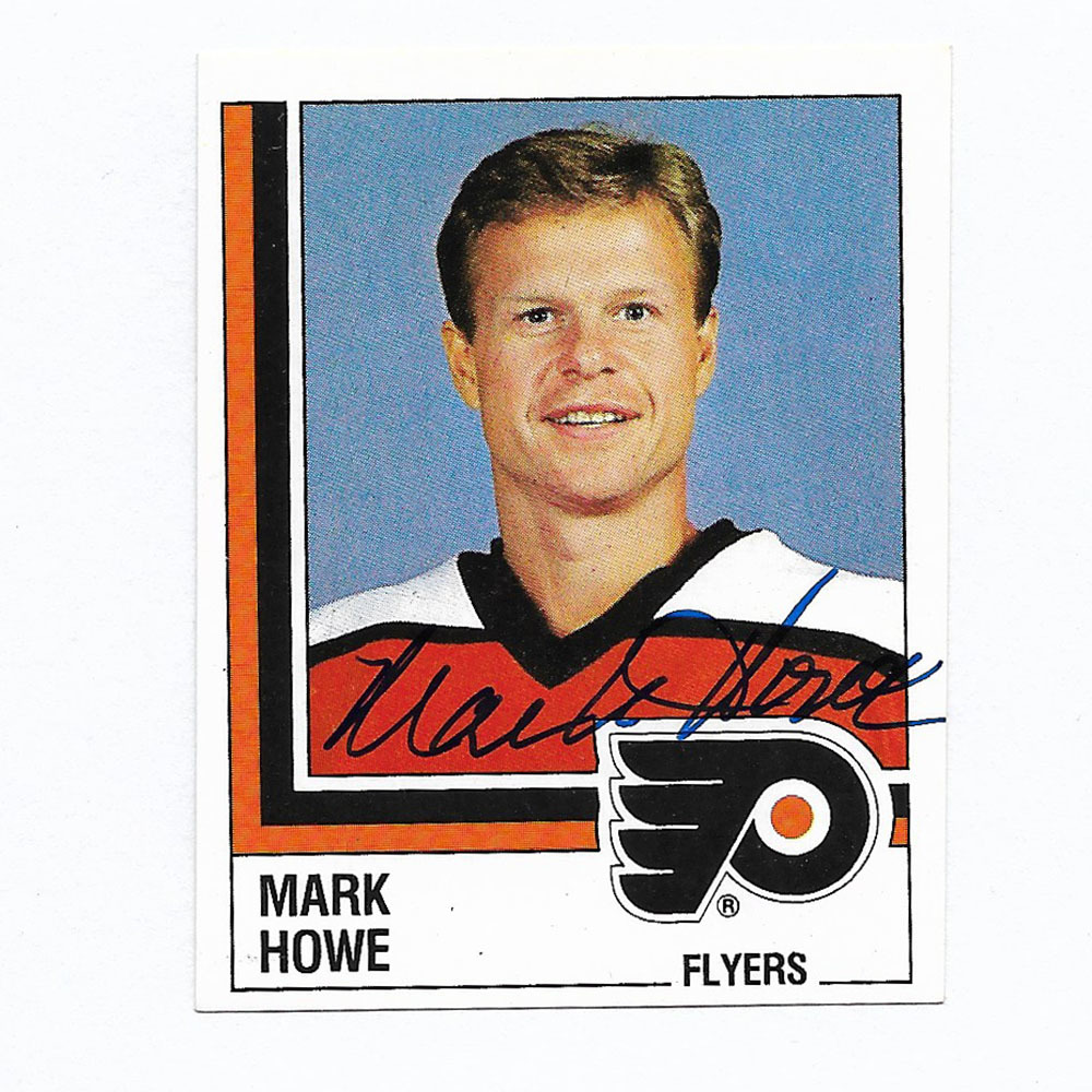 Mark Howe Autographed Philadelphia Flyers 1987 Panini Sticker Card ...