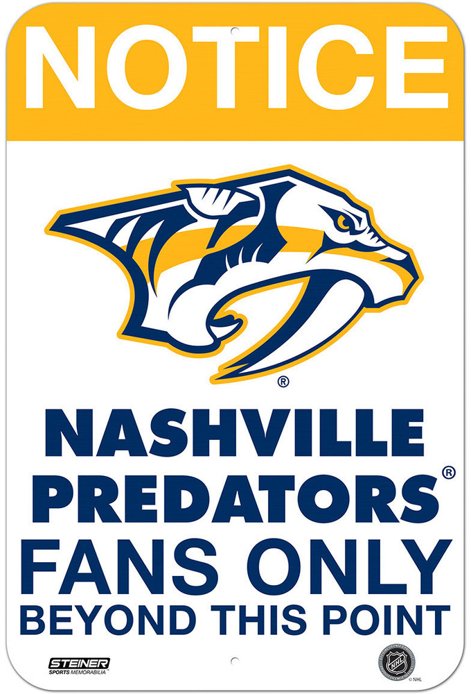 Nashville Predators Fans Only 8x12 Aluminum Sign - NHL Auctions