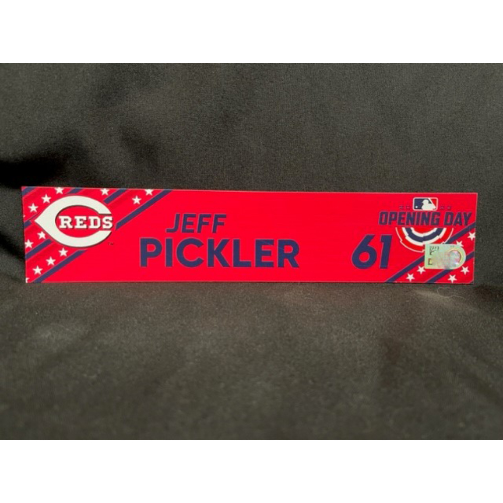 Jeff Pickler - Game Used Opening Day Locker Name Plate | Cincinnati ...
