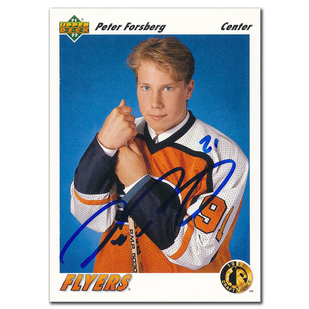 1991-92 Upper Deck Peter Forsberg Autographed Rookie Card RC #64 - NHL ...