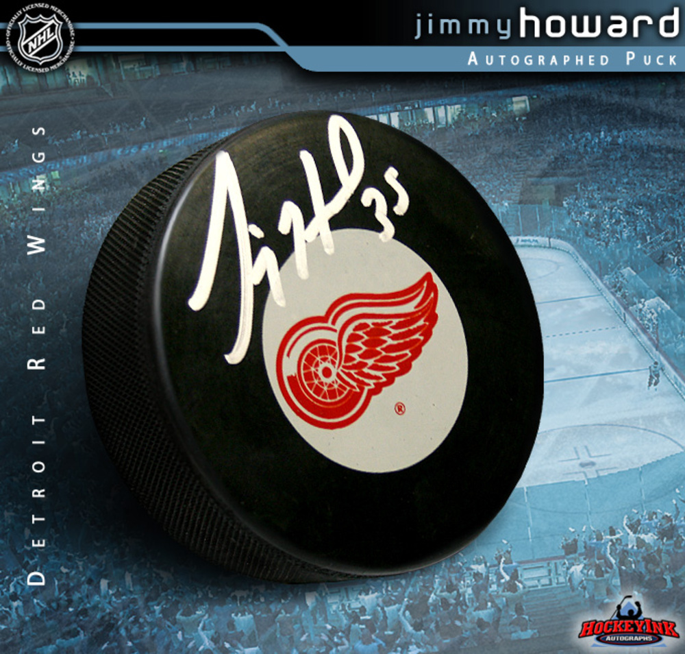 JIMMY HOWARD Signed Detroit Red Wings Puck - NHL Auctions