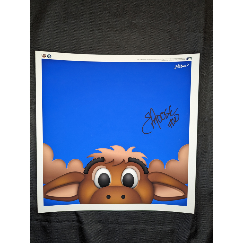 Minimalist Mariners Moose Autographed Poster Print by Artist S. Preston ...