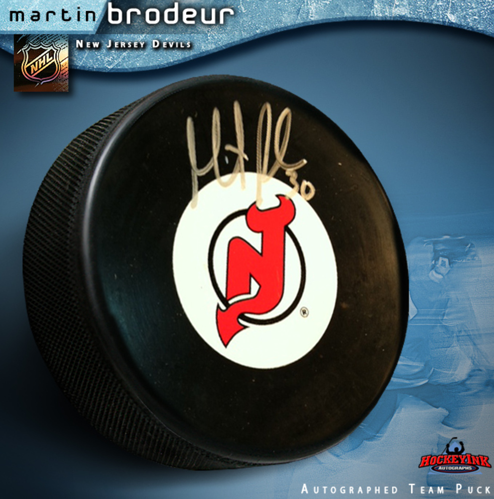 MARTIN BRODEUR Signed New Jersey Devils Puck - NHL Auctions