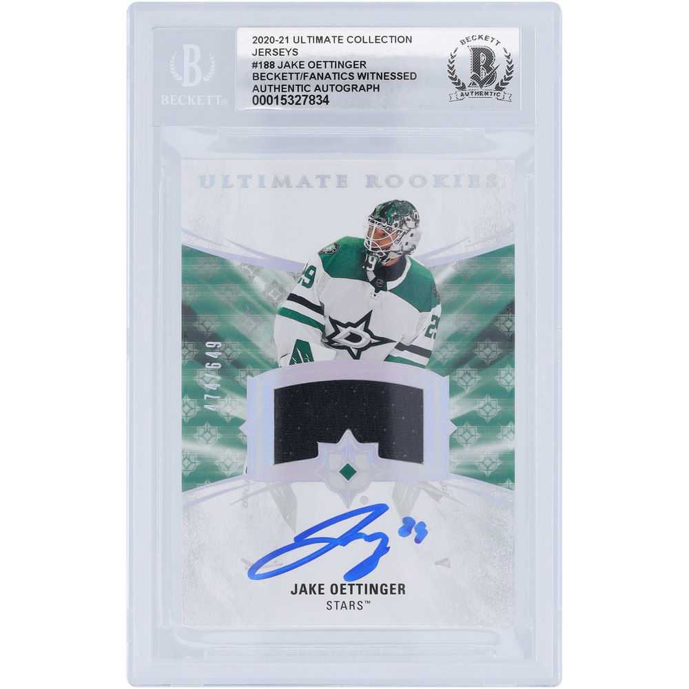 Jake Oettinger Dallas Stars Autographed 2020-21 Upper Deck Ultimate ...