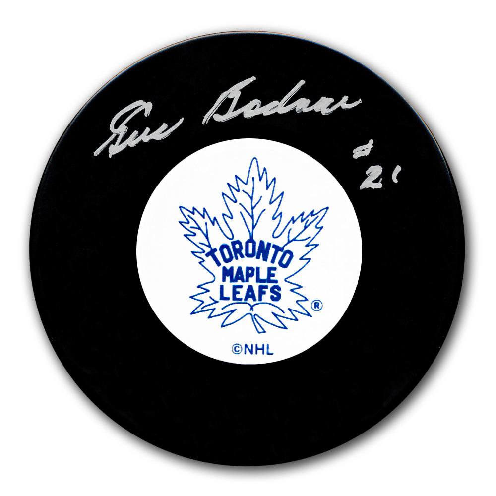Gus Bodnar Toronto Maple Leafs HOF Original 6 Autographed Puck - NHL ...