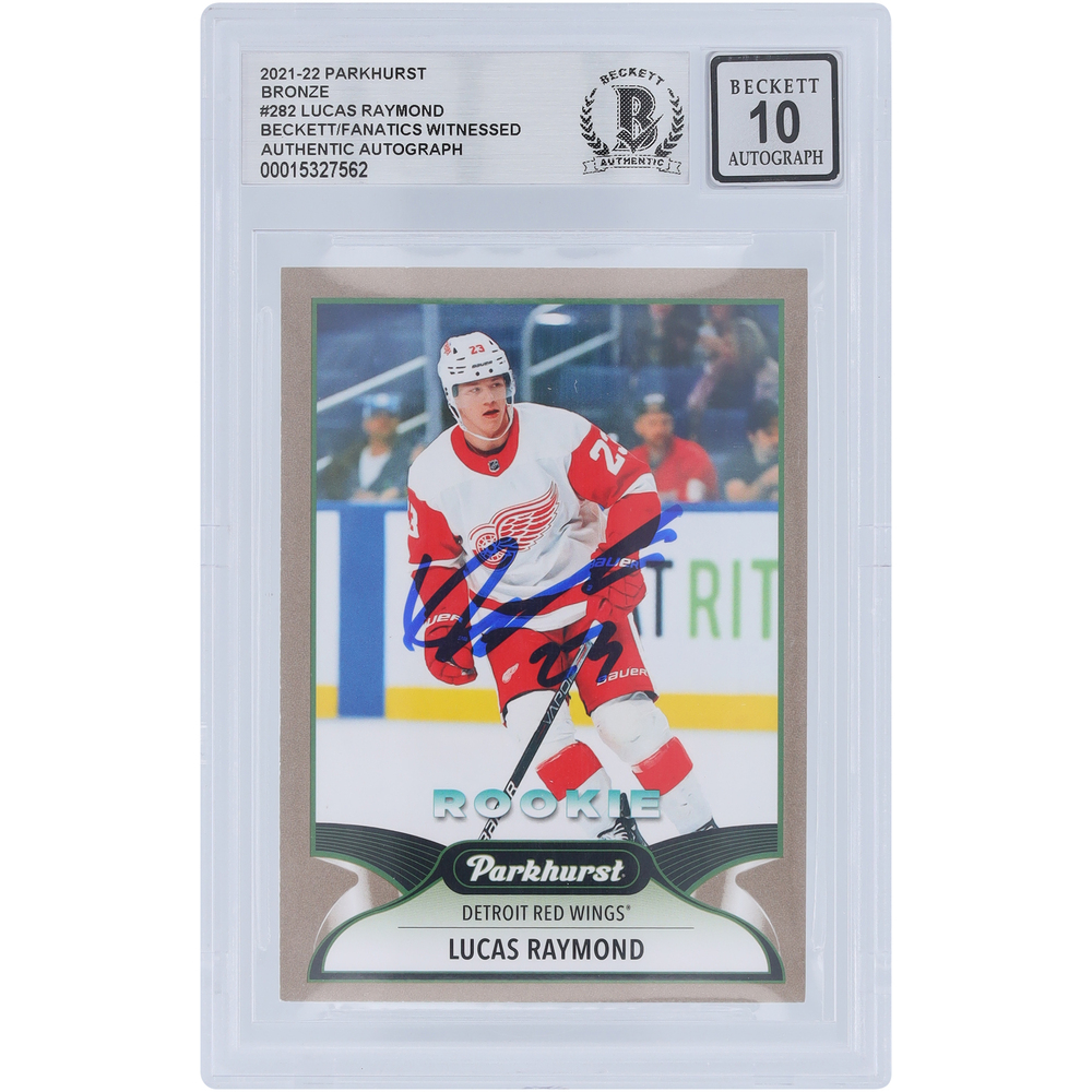 Lucas Raymond Detroit Red Wings Autographed 2021-22 Upper Deck Parkhurst Bronze Border #282 ...