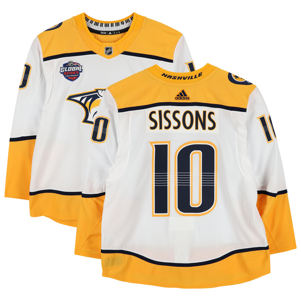 Colton Sissons Nashville Predators Global Series Game-Used #10 White ...