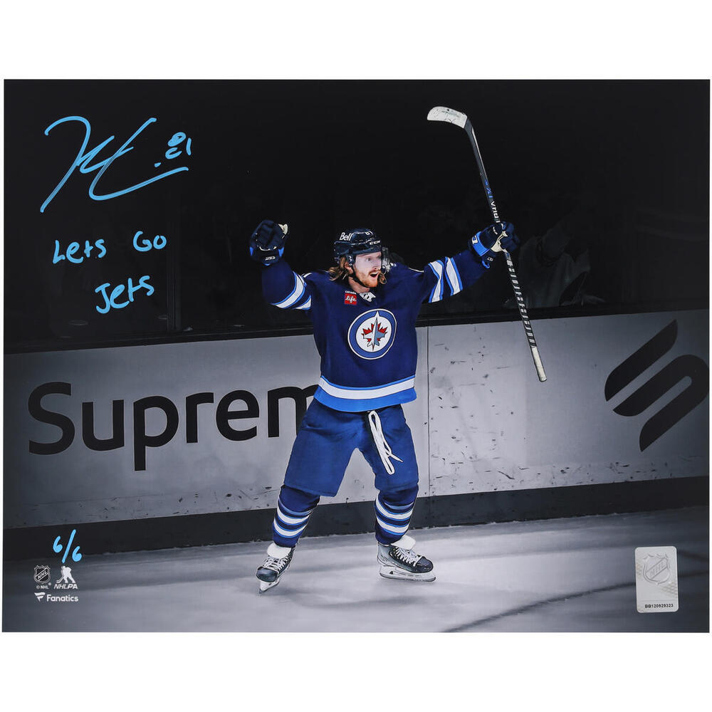 Kyle Connor Winnipeg Jets Autographed 11" x 14" Blue Jersey Celebrating ...