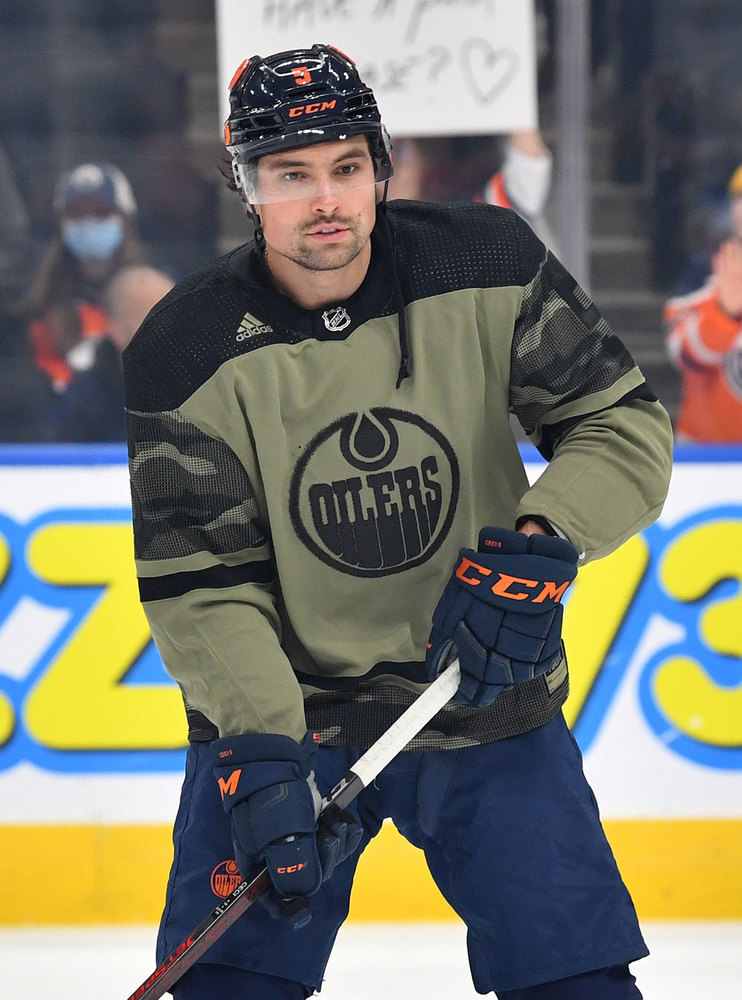 Cody Ceci #5 - Autographed 2021-22 Edmonton Oilers Pre-game Warm-Up ...