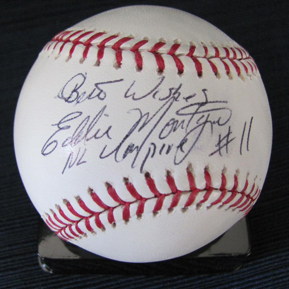 UMPS CARE AUCTION: Ed Montague Signed Baseball | MLB Auctions