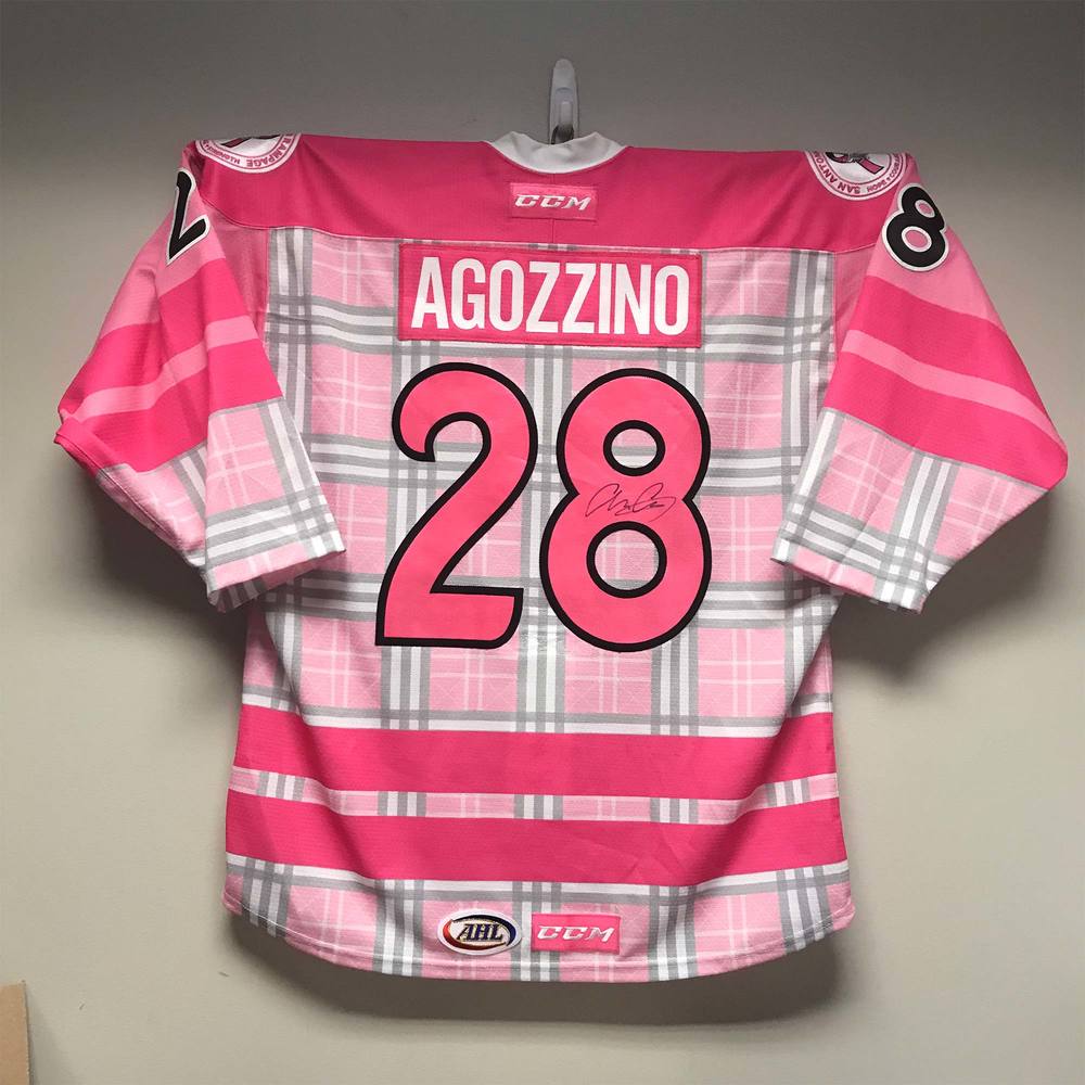 AHL Authentic - San Antonio Rampage Pink in the Rink Jersey Worn and ...