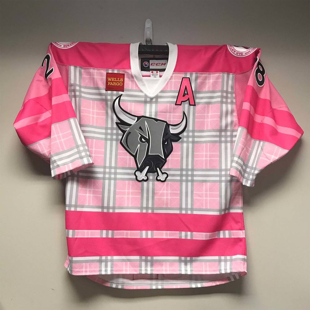 AHL Authentic - San Antonio Rampage Pink in the Rink Jersey Worn and ...