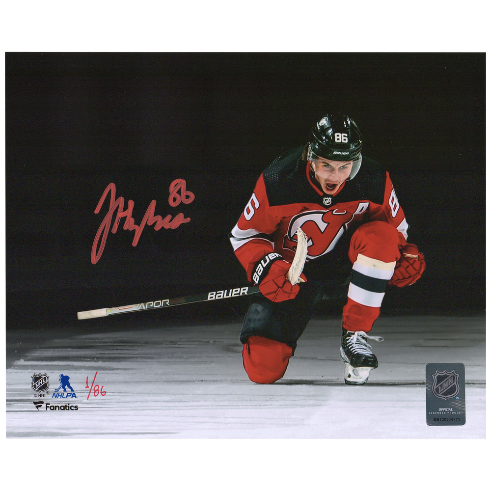 Jack Hughes New Jersey Devils Autographed 8" x 10" Red Jersey ...