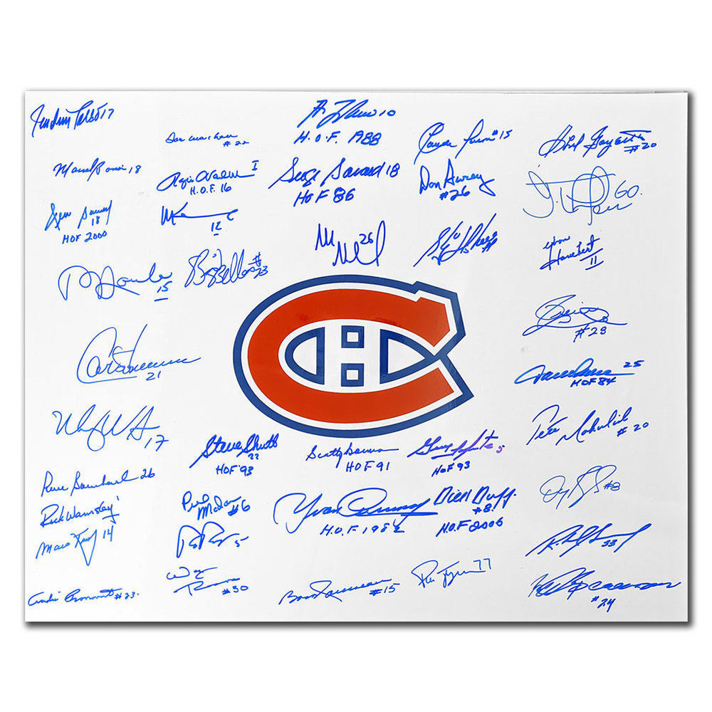 Original Six Stanley Cup Champions Timeline Autographed 16x20 Signed by ...